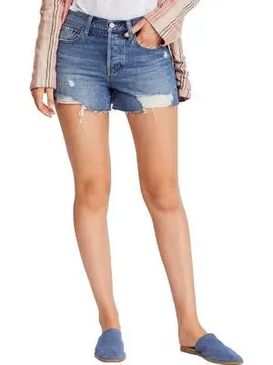 Free People Sofia Cutoff Denim Shorts - Washed Denim