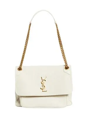 Saint Laurent Medium Niki Leather Shoulder Bag - Crema Soft