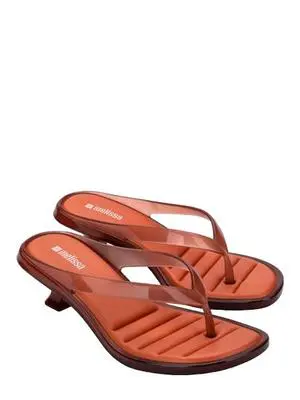 Melissa Kitten Heel Flip Flop - Brown/orange