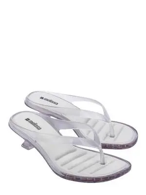Melissa Kitten Heel Flip Flop - Clear/white