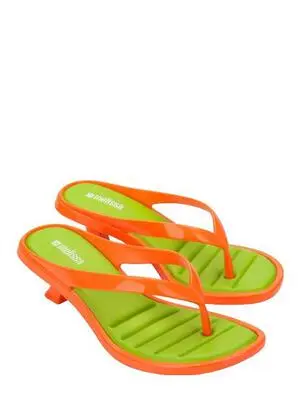 Melissa Kitten Heel Flip Flop - Orange/green
