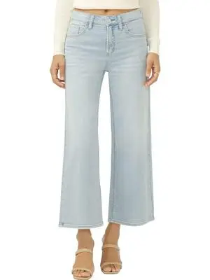 SILVER JEANS CO. Avery Crop Wide Leg Jeans - Grove