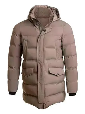 Kiton Hekla Zip Fastening Puffer Coat - Neutrals