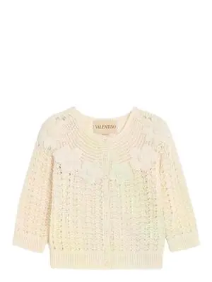 Valentino Garavani Embroidered Crochet-flower Cardigan - Neutrals