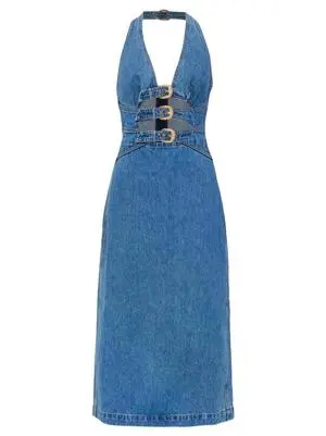 Cult Gaia Halterneck Cut-out Midi Dress - Blue