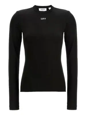OFF-WHITE Logo-Print Crew-Neck Top