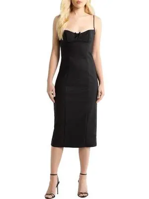 Astr The Label Bea Midi Cocktail Dress - Black