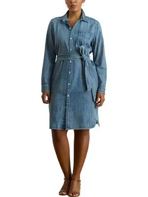 Ralph Lauren Long-sleeve Denim Shirt Dress - Odwin Wash