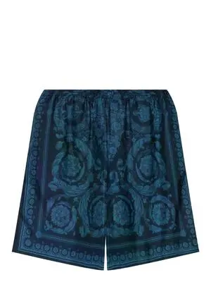 Versace Floral-print Shorts - Blue