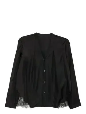 LESS Silk V-neck Shirt - Black