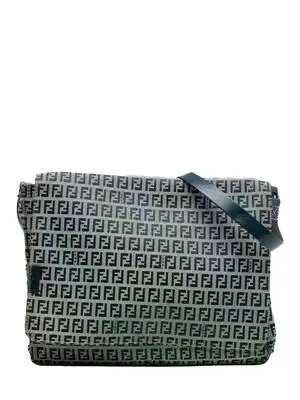Fendi Zucchino Canvas Crossbody Bag - Grey
