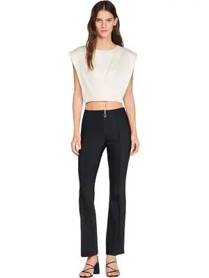 Sandro Fitted Pleated Trousers - Black