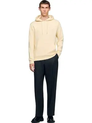 Sandro Heart Patch Cotton Sweatshirt - Butter Cream