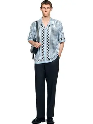 Sandro Heart Motif Flowing Shirt - Sky Blue