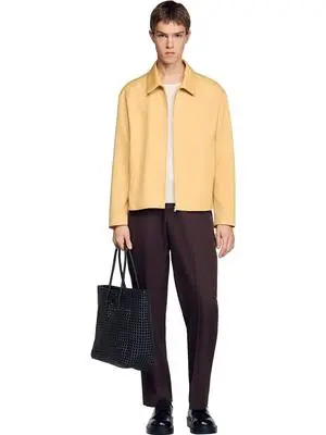 Sandro Classic-fit Zip-up Jacket - Light Yellow