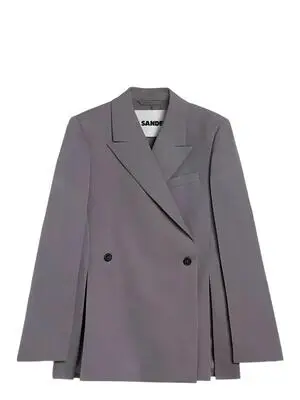 JIL SANDER Wool Gabardine Blazer - Grey