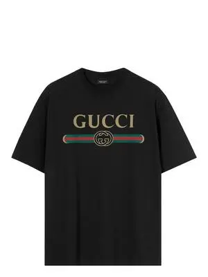 Gucci Silk Blend Jersey T-shirt With Print - Black