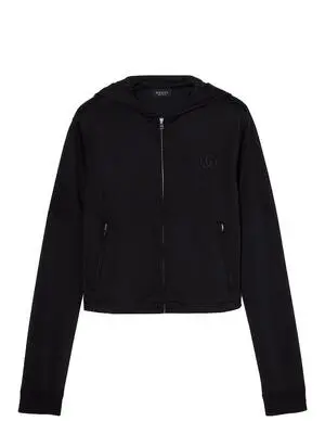 Gucci Jersey Zip Jacket With Double G Embroidery - Black