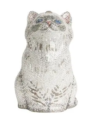 Judith Leiber Crystal-embellished Kitten Clutch - Silver