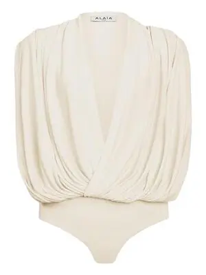 Alaïa Hooded Viscose Body Top - White
