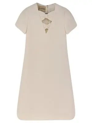 Valentino Garavani Virgin Wool And Silk Mini Dress - White