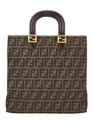 Fendi Ff Zucca Shopper Tote Bag - Brown