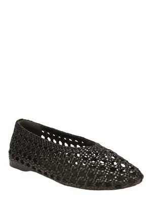 Sam Edelman Shira Woven Leather Ballet Flats - Black