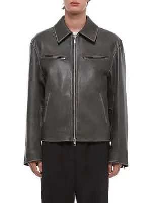 Helmut Lang Distressed Leather Jacket - Segano