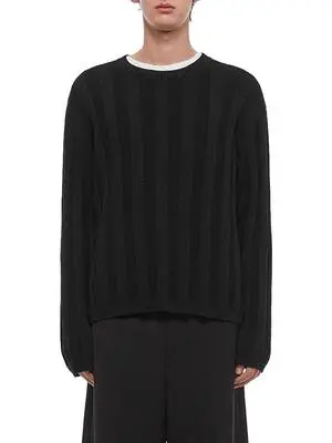 Helmut Lang Wide Rib Crewneck Sweater - Black