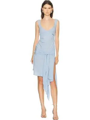 Attico Draped Mini Dress - Baby Blue