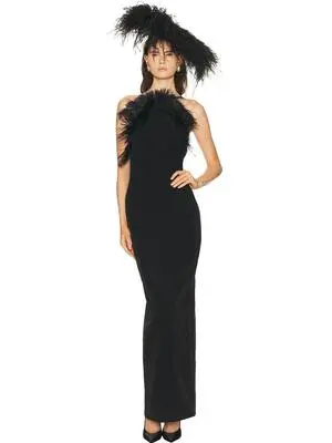Attico Feather Gown - Black