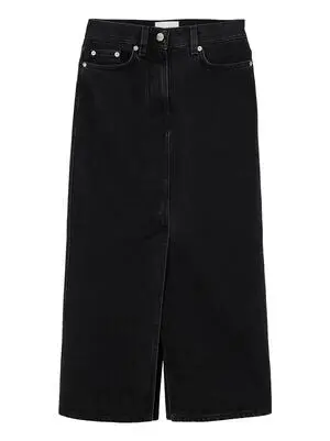 Loulou De Saison Denim Midi Skirt - Black