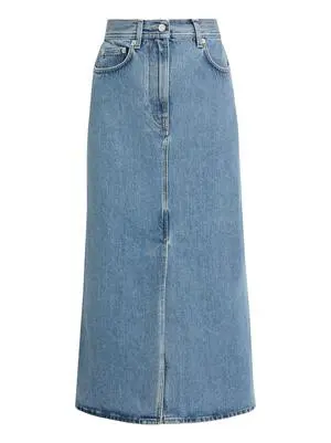 Loulou De Saison Denim Midi Skirt - Light Denim