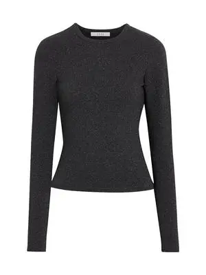 ESSE STUDIOS Metallic Stretch-knit Top - Black