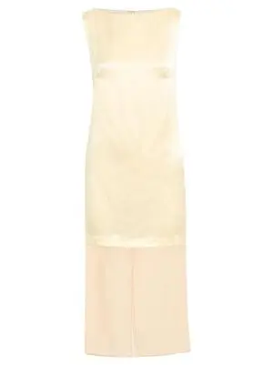 ESSE STUDIOS Rio Draped Silksatin And Organza Midi Dress - Pastel Yellow