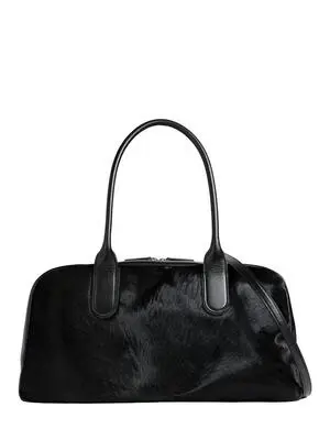 Loulou De Saison Aida Calf Hair And Leather Tote - Black