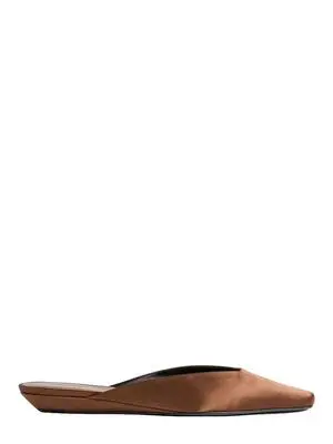 Loulou De Saison Petros Satin Slippers - Brown