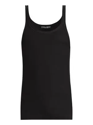 Dolce & Gabbana Ribbed Cotton Tank Top - Brown
