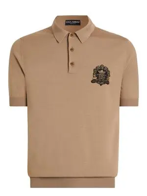 Dolce & Gabbana Virgin Wool Polo Shirt - Beige