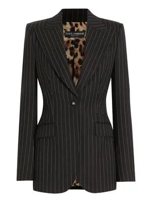 Dolce & Gabbana Single-breasted Pinstripe Wool Jacket - Multicolor