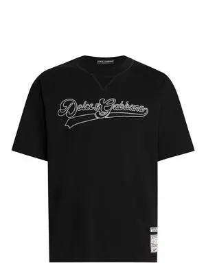 Dolce & Gabbana Cotton T-shirt With Embroidery - Black