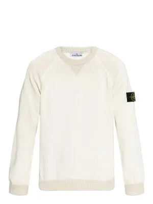 Stone Island Crew Neck Knit Sweater Cream