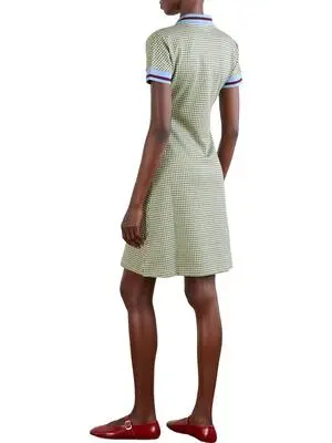 Marni Embroidered Checked Knitted Mini Dress - Multi