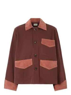 BODE Corduroy-trimmed Cotton-twill Jacket - Brown