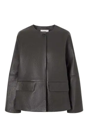 JOSEPH Paneled Textured-leather Jacket - Brown