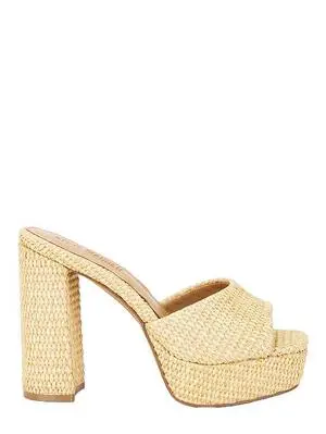 Steve Madden Joel Platform Sandals - Natural Raffia