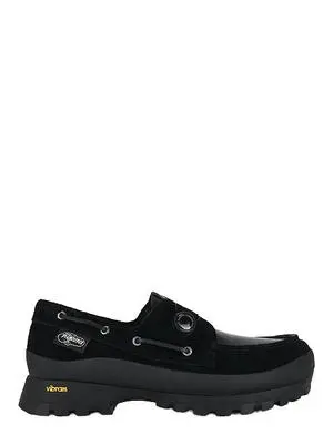 Sperry X Pleasures 3-eye Vibram Turn-lock Lug Boat Loafer - Black Leather Suede