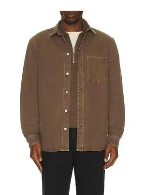 SAMSOE SAMSOE Sadamon P Overshirt In Brown - Washed Canteen