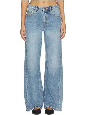 ONETEASPOON Jackson Mid Waist Wide Leg Jeans - Hoodlum Blue