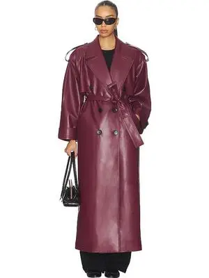 SELMACILEK Leather Trenchcoat - Burgundy